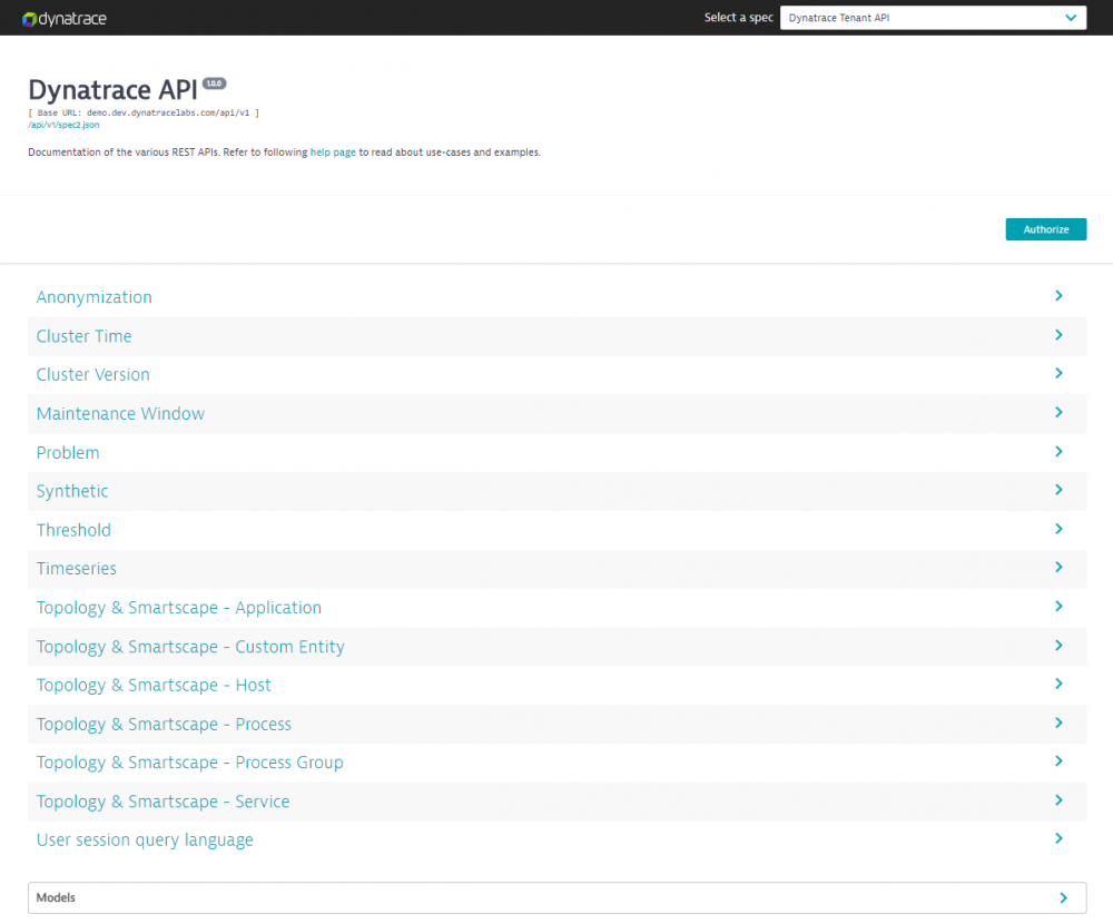 Announcing the Dynatrace API explorer & OpenAPI specification