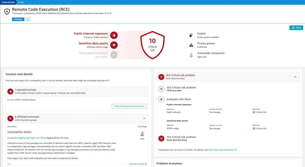 How Dynatrace uses Dynatrace to combat the Log4j vulnerability