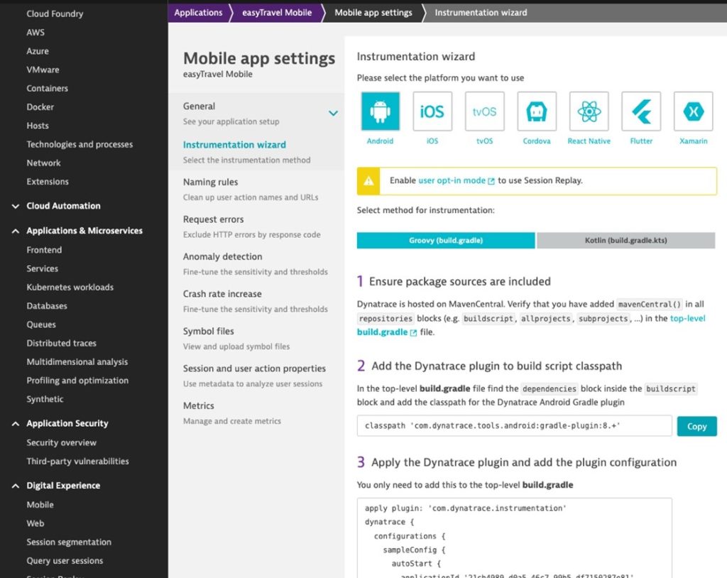 Mobile Application Monitoring with Dynatrace