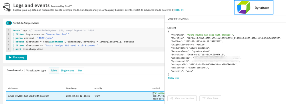 Dynatrace integrates with Microsoft Sentinel for DevSecOps at scale