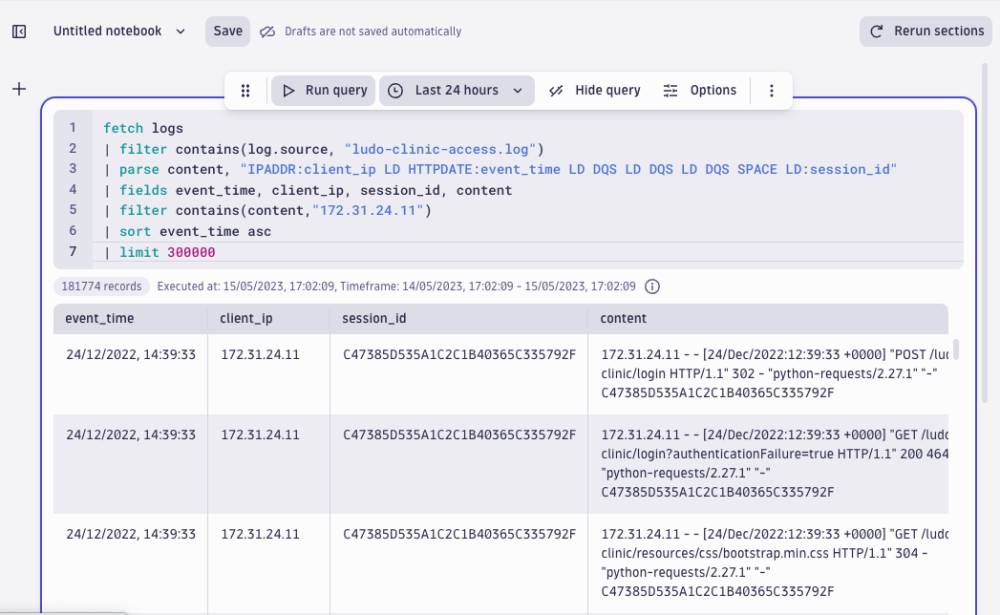 Log forensics with Dynatrace Grail: Finding malicious activity
