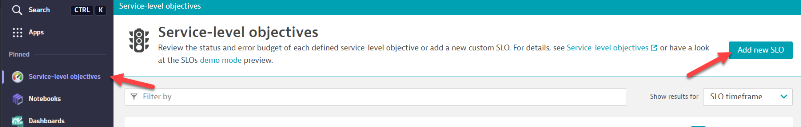 SLO service: Creating global SLOs