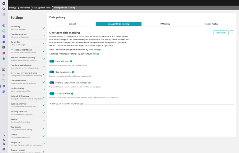 Control Compliance In Dynatrace With Multiple Layers Of Sensitive Data Masking