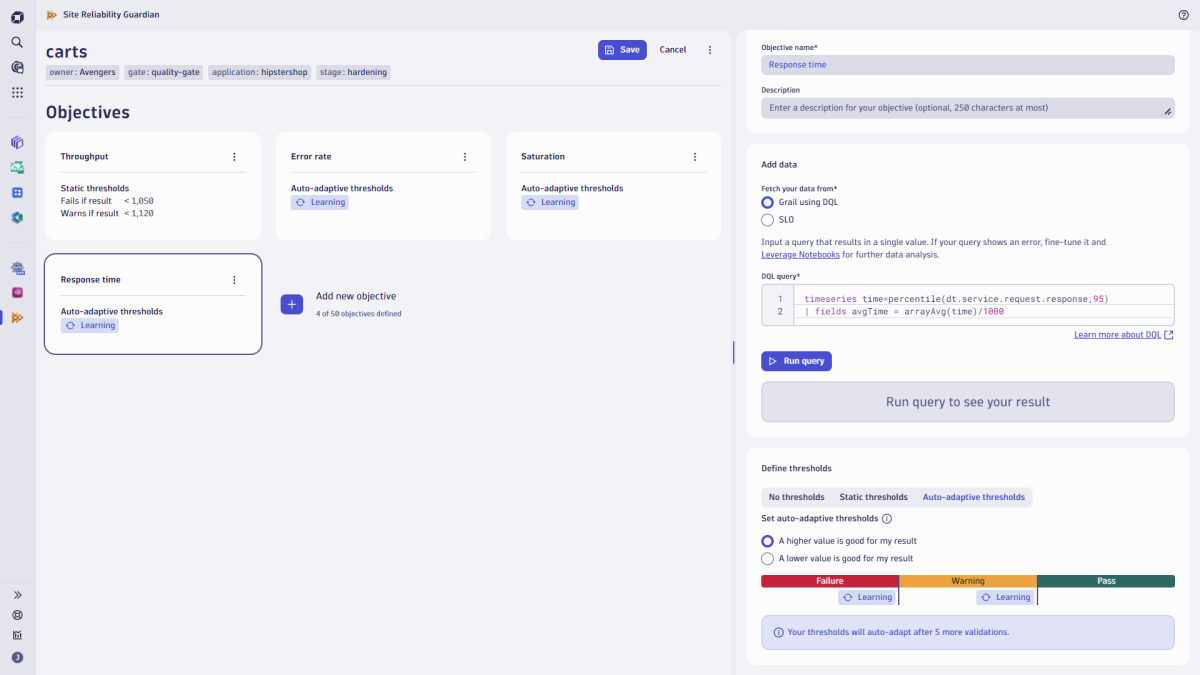Auto-adaptive thresholds for AI-driven quality gating