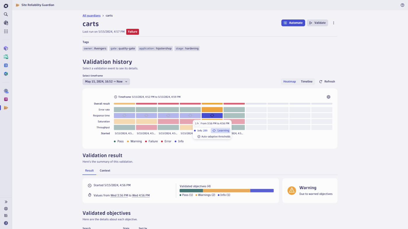 Auto-adaptive thresholds for AI-driven quality gating