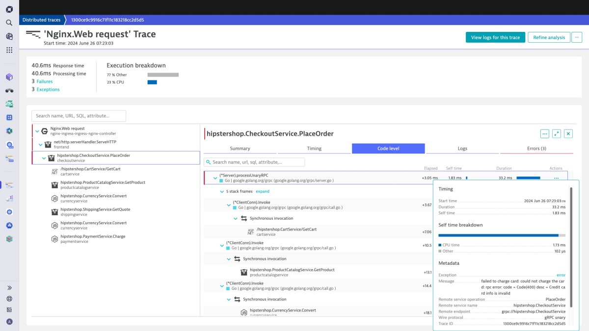 Full Kubernetes logging in context from Fluent Bit to Dynatrace
