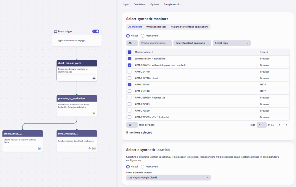 Dynatrace Synthetic Monitoring and Workflows