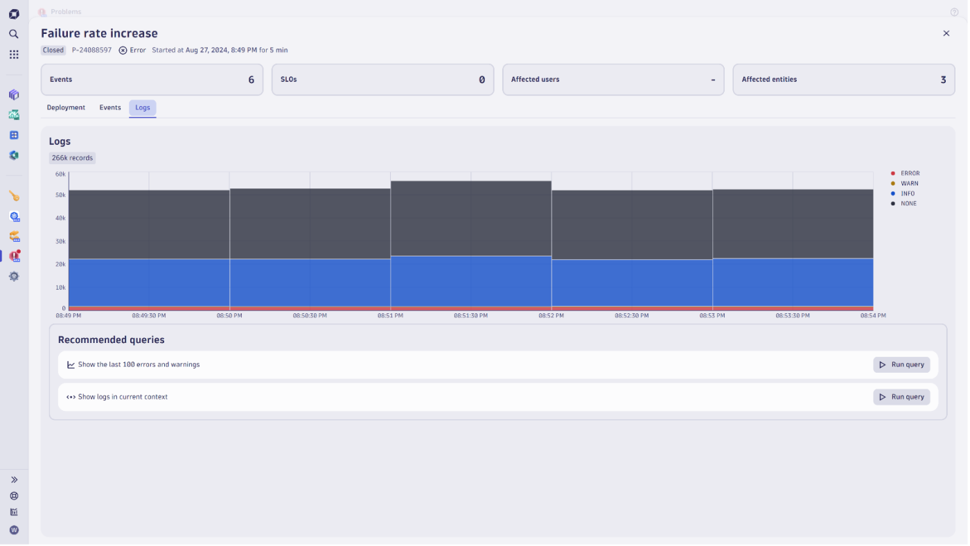 Analyze OpenTelemetry traces and log data