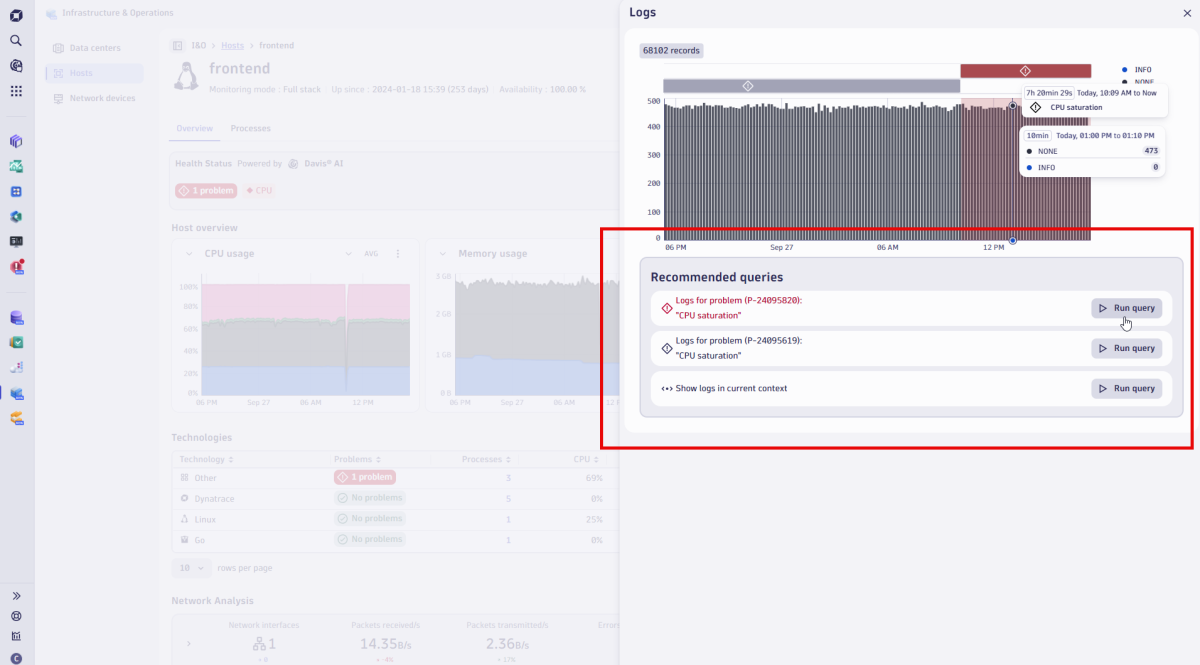 Infrastructure and operations observability experience
