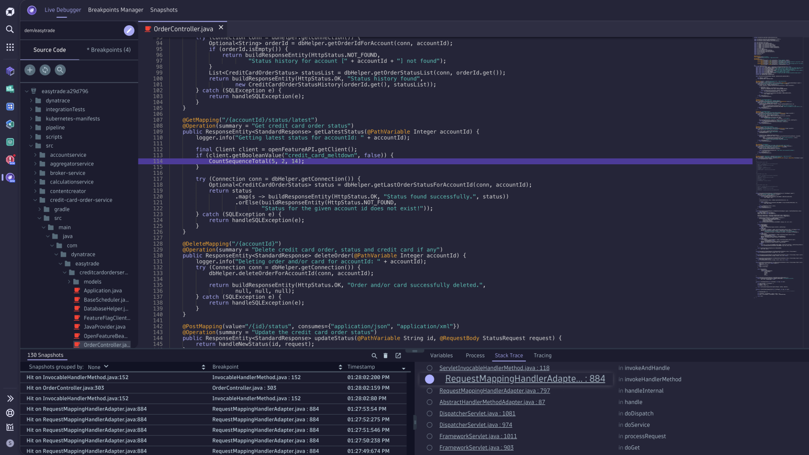 Debug production with Dynatrace Live Debugger