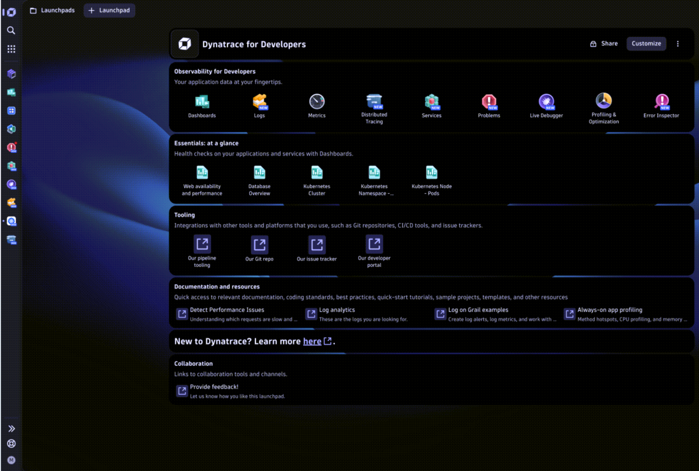 Dynatrace Observability for Developers with real-time data