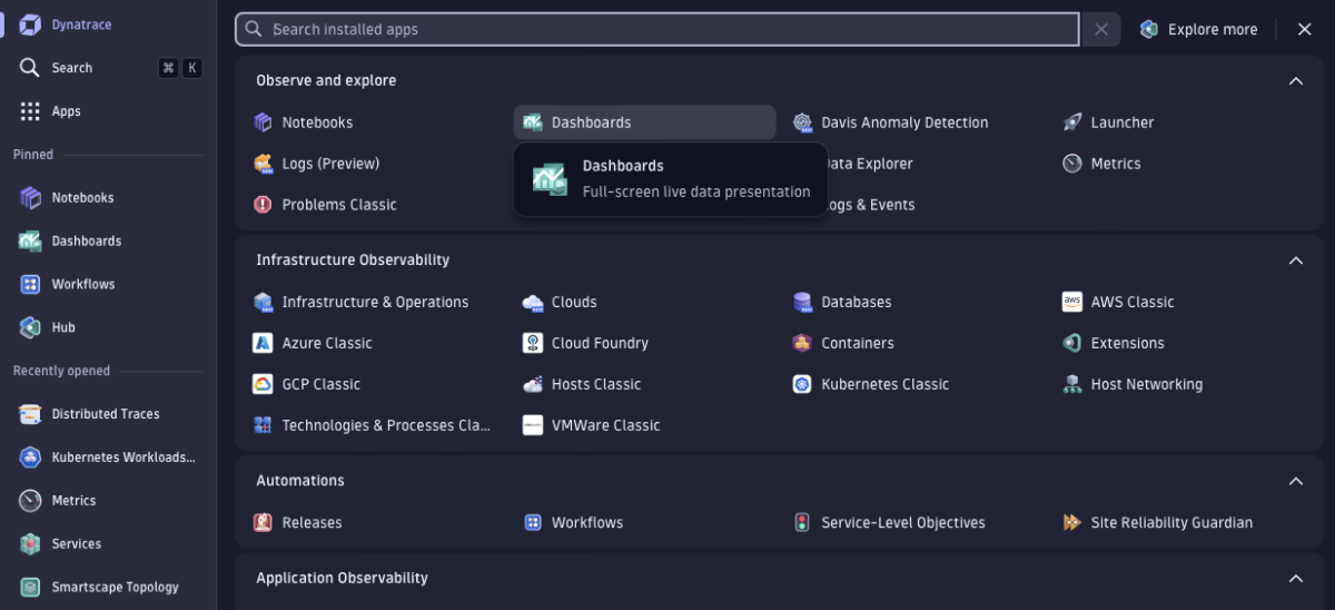 Monitor OpenTelemetry demo app with Dynatrace Dashboards