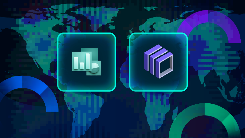 New world map, gauge chart, and heatmap data visualizations